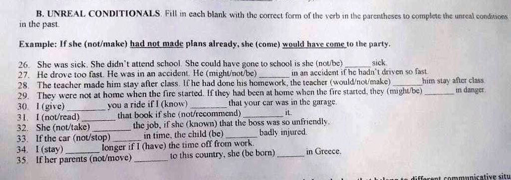 Fill in each blank with the correct form of the verb in the parentheses ...