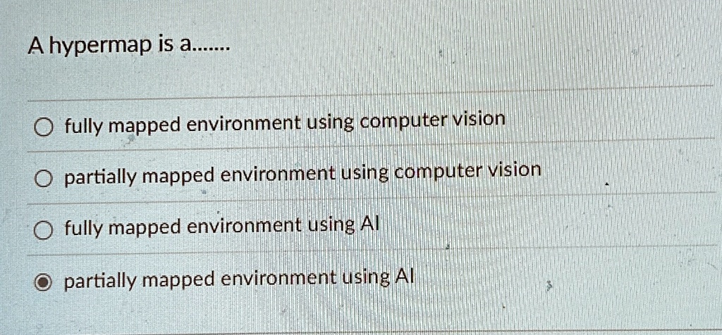 a hypermap is a ofully mapped environment using computer vision opartially mapped environment ...