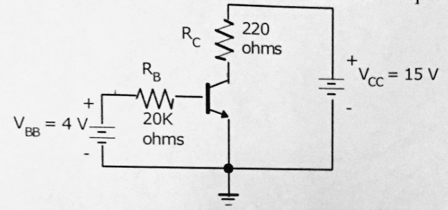 SOLVED: For the circuit given below, calculate IB, IC and the collector ...