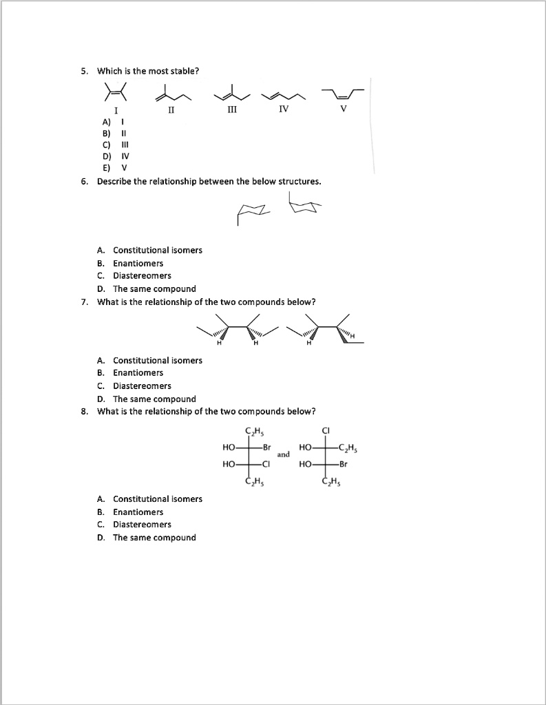 SOLVED: Which the most stable? Describe the relationship between the ...
