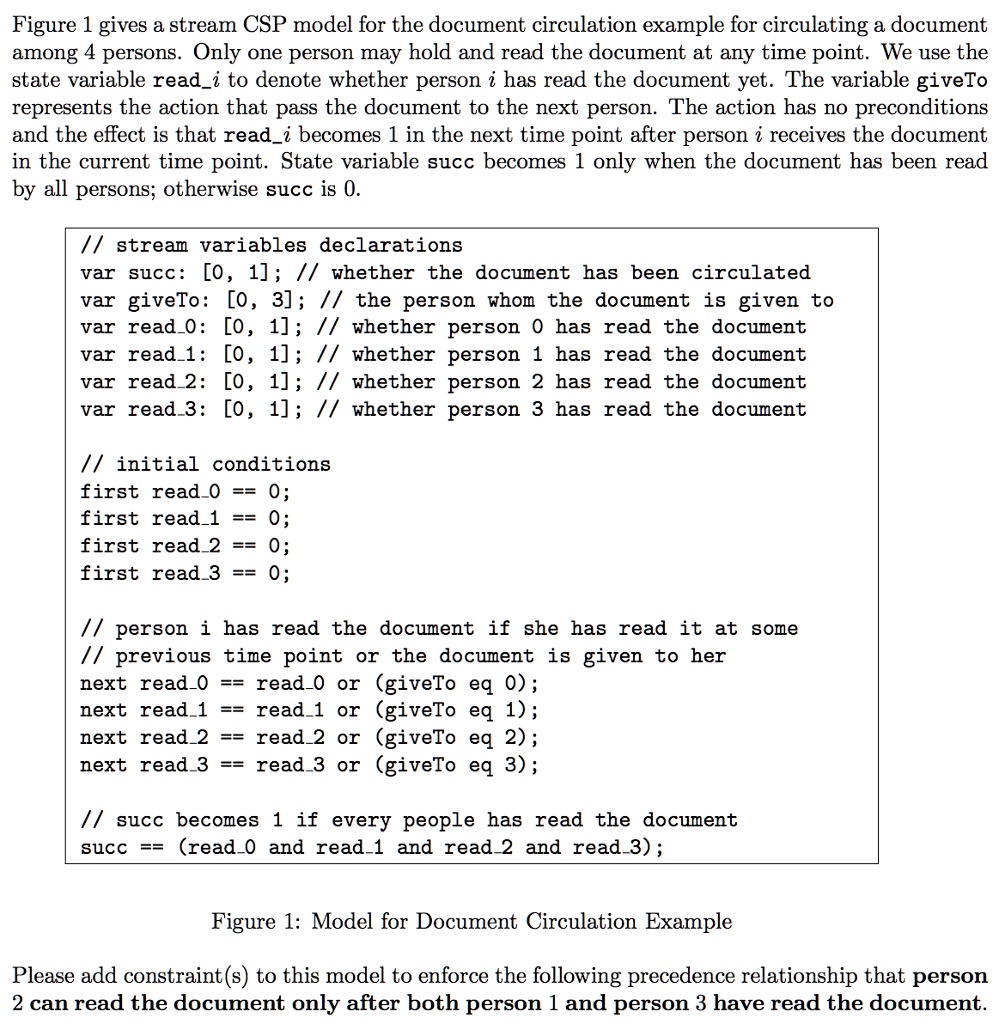 SOLVED: Figure 1 gives a stream CSP model for the document circulation ...
