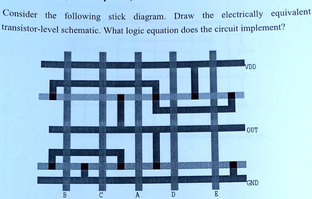 Solved Consider The Following Stick Diagram Draw The Electrically Equivalent Transistor 