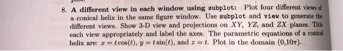 Solved I Need Help With Number 8 Please This Is Matlab Thank You 8 A Different View In 