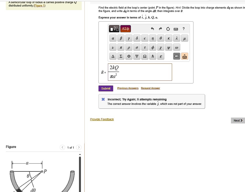 A semicircular loop of radius a carries positive charge Q distributed ...