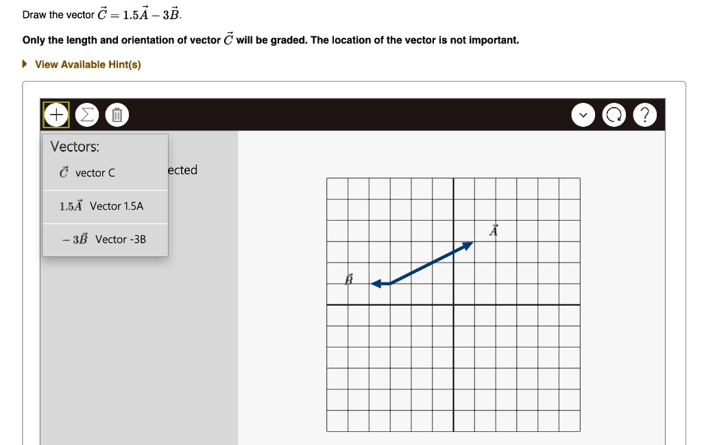 draw the vector c 15a 3b only the length and orientation of vector c ...