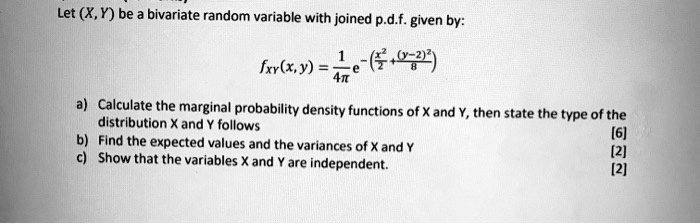 SOLVED: Let (X,Y) be a bivariate random variable with a joint ...