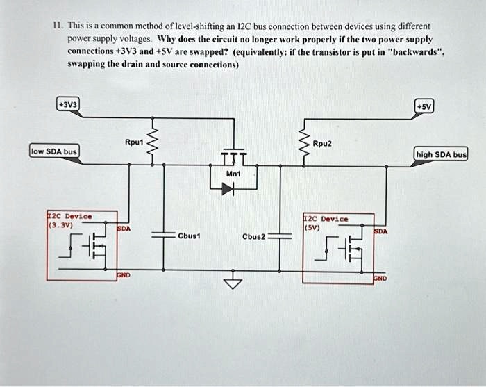 11. This is a common method of level-shifting an I2C bus connection between devices using ...