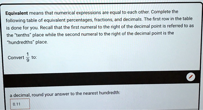 SOLVED: Equivalent means that numerical expressions are equal - to each other: Complete the ...