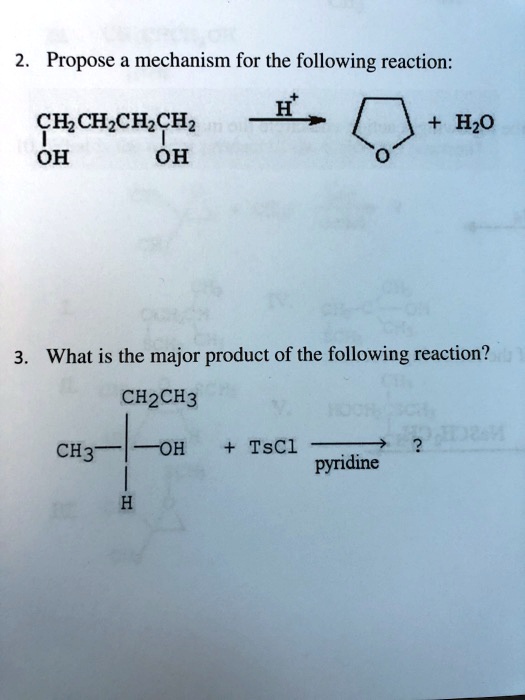 SOLVED: Propose a mechanism for the following reaction: CH3CH2CHCH2OH + H2O What is the major ...