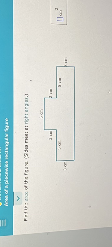 SOLVED: Area of a piecewise rectangular figure Find the area of the ...