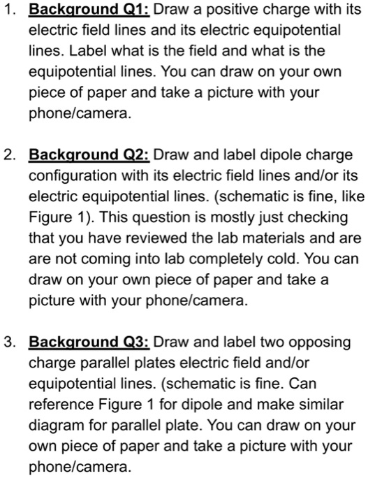 SOLVED: Background Q1: Draw a positive charge with its electric field ...