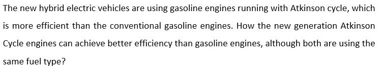The new hybrid electric vehicles are using gasoline engines running ...