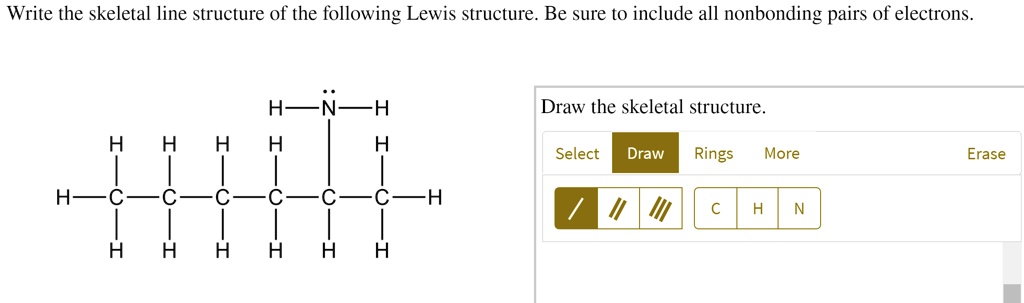 SOLVED: Write the skeletal line structure of the following Lewis ...