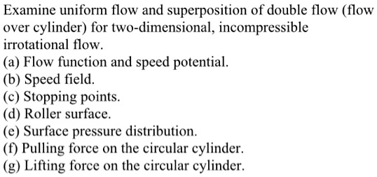 SOLVED: Examine uniform flow and superposition of double flow (flow ...