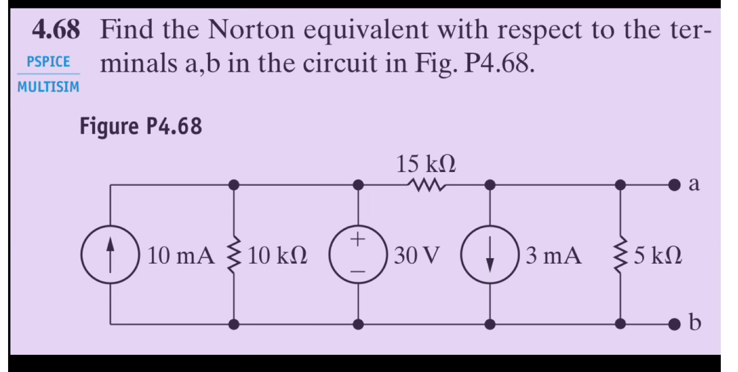 468 find the norton equivalent with respect to the ter pspice minals ab ...