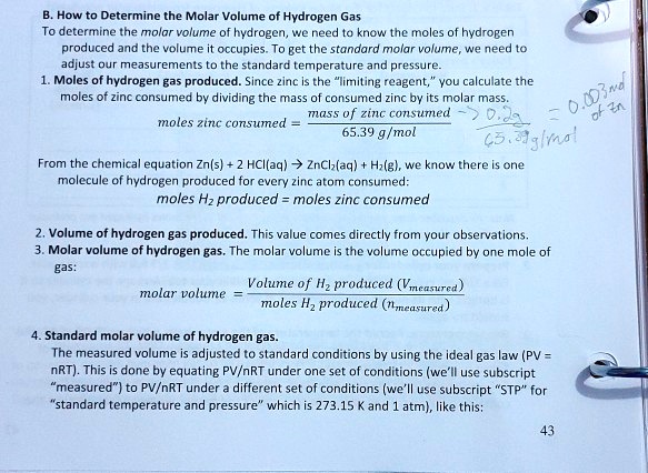 how determine the molar volume hydroren gat to determine the molar ...