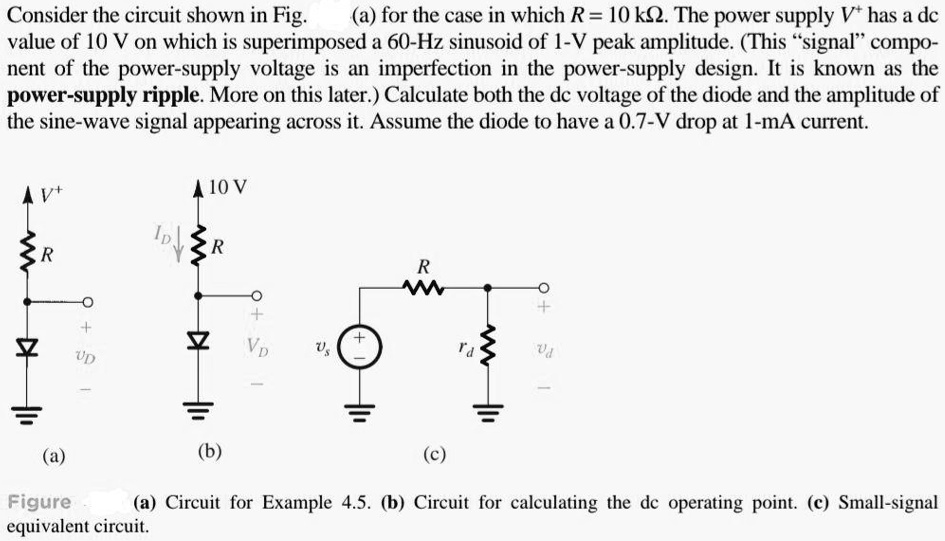 [GET ANSWER] Consider the circuit shown in Fig. (a) for the case in which R = 10 kΩ. The power ...