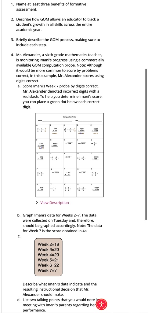 1. Name at least three benefits of formative assessment. 2....