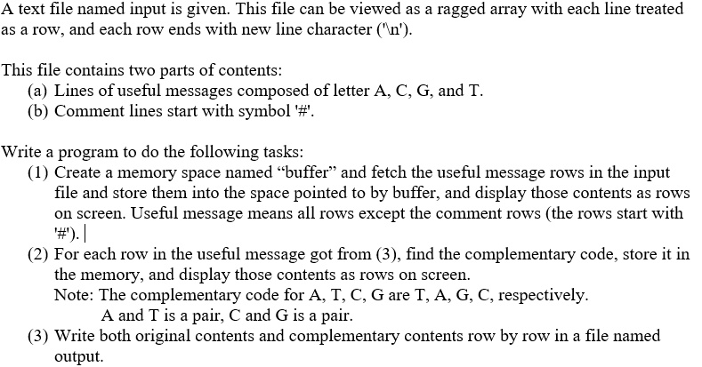 A text file named input is given. This file can be viewed as a ragged ...