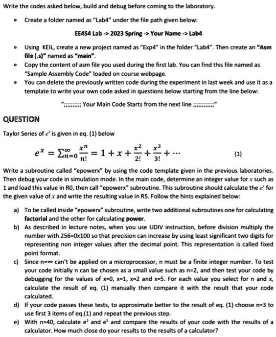 Solved Texts Write The Codes Asked Below Build And Debug Before Coming To The Laboratory