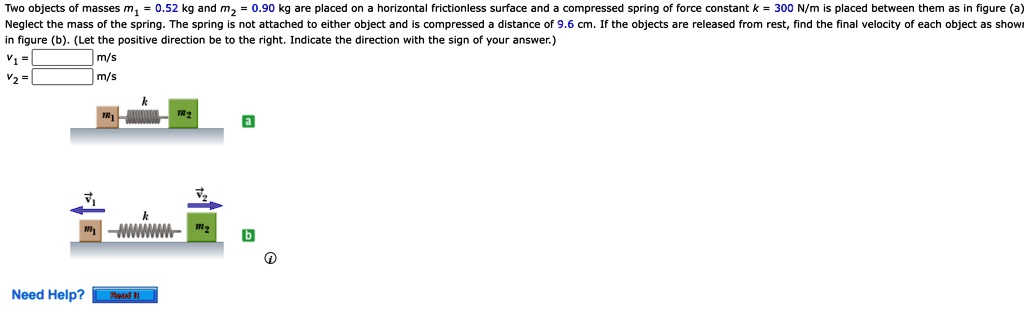 SOLVED: Please provide formula and steps on how to solve. Thank you. Two objects of masses m ...
