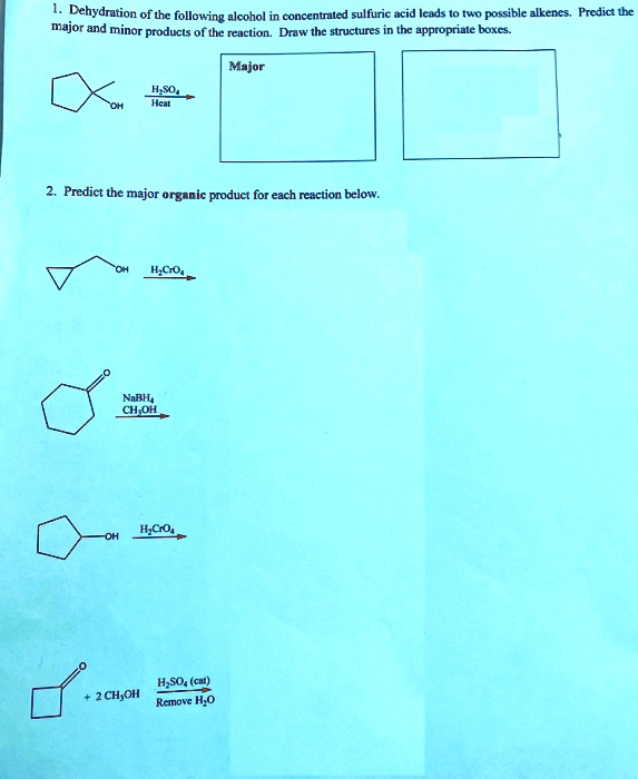 SOLVED: Dehydration of the following alcohol concentraled sulfuric #cid Icads possible alkencs ...
