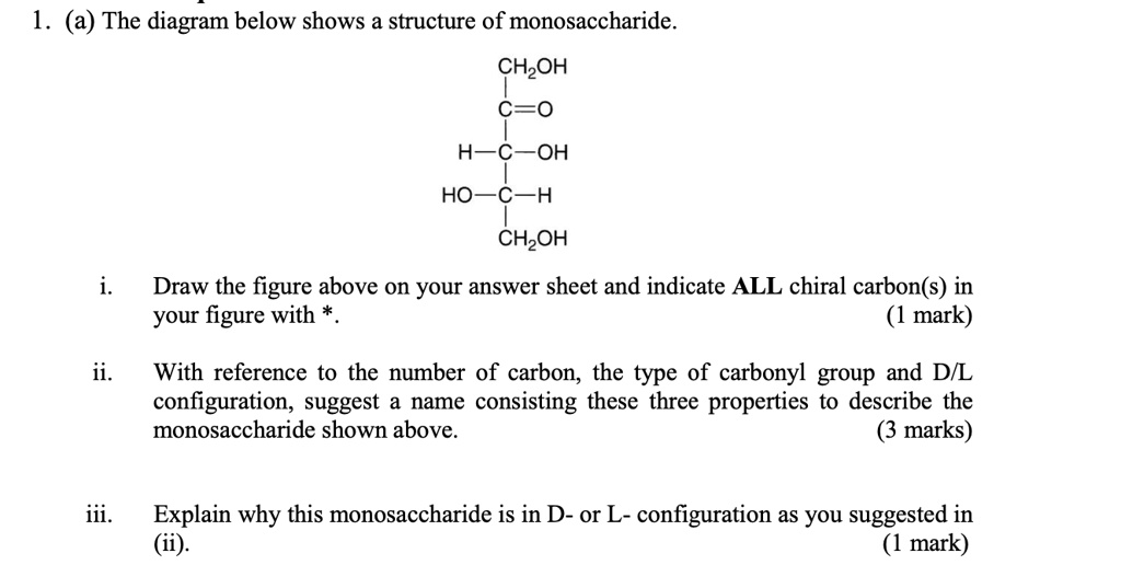 Solved A The Diagram Below Shows A Structure Of Monosaccharide Chzoh