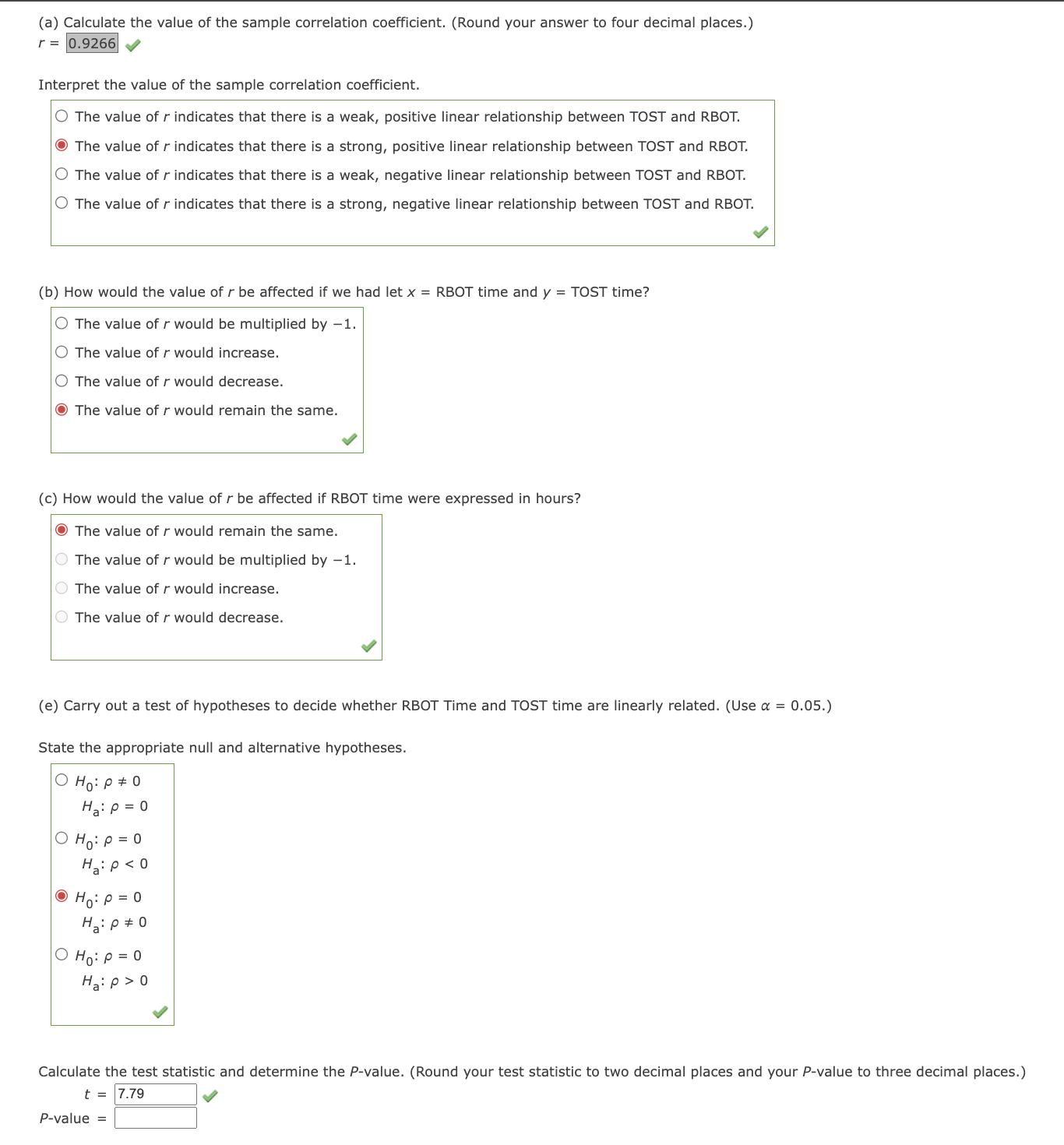A Calculate The Value Of The Sample Correlation Coefficient Round 8854