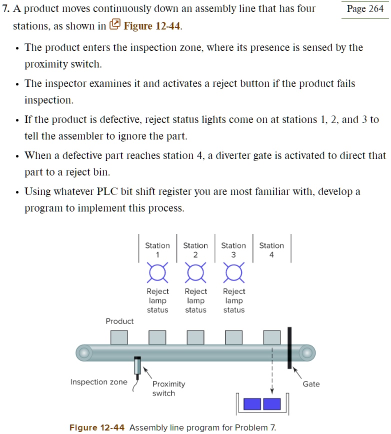 a product moves continuously down an assembly line that has four ...