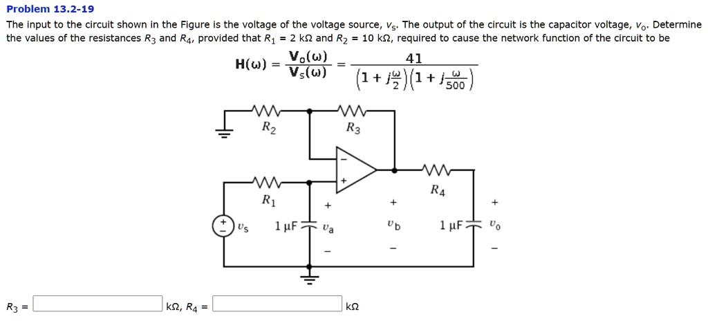 SOLVED: Problem 13.2-19: The input to the circuit shown in the Figure is the voltage of the ...