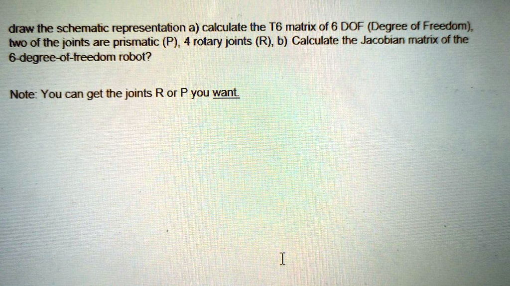 SOLVED: Draw the schematic representation and calculate the T6 matrix ...