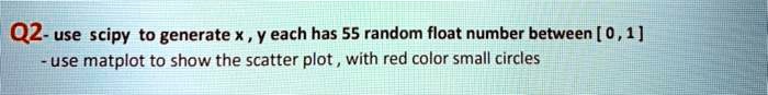 Q2 - Use scipy to generate x, y, each has 55 random float numbers ...