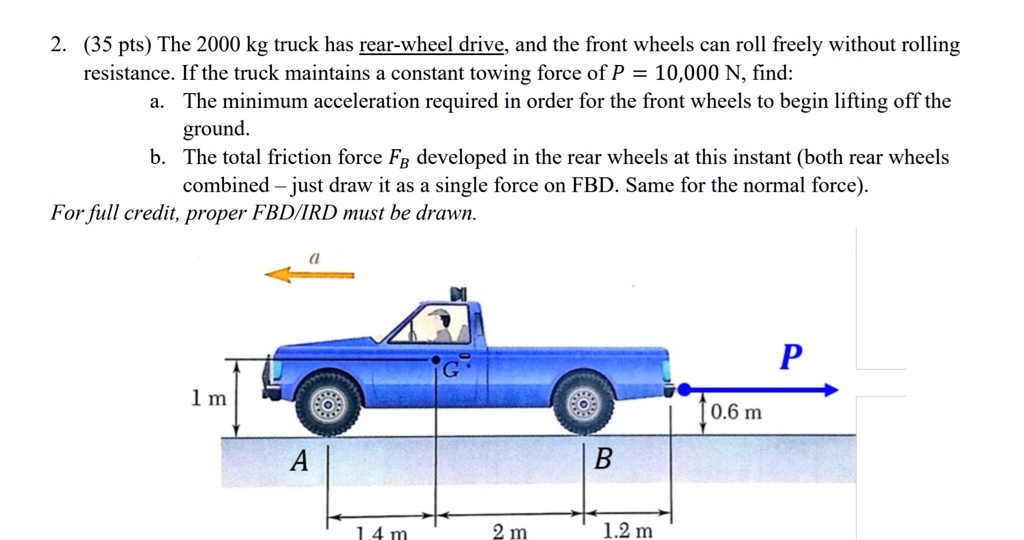 35 pts the 2000 kg truck has rear wheel drive and the front wheels can ...
