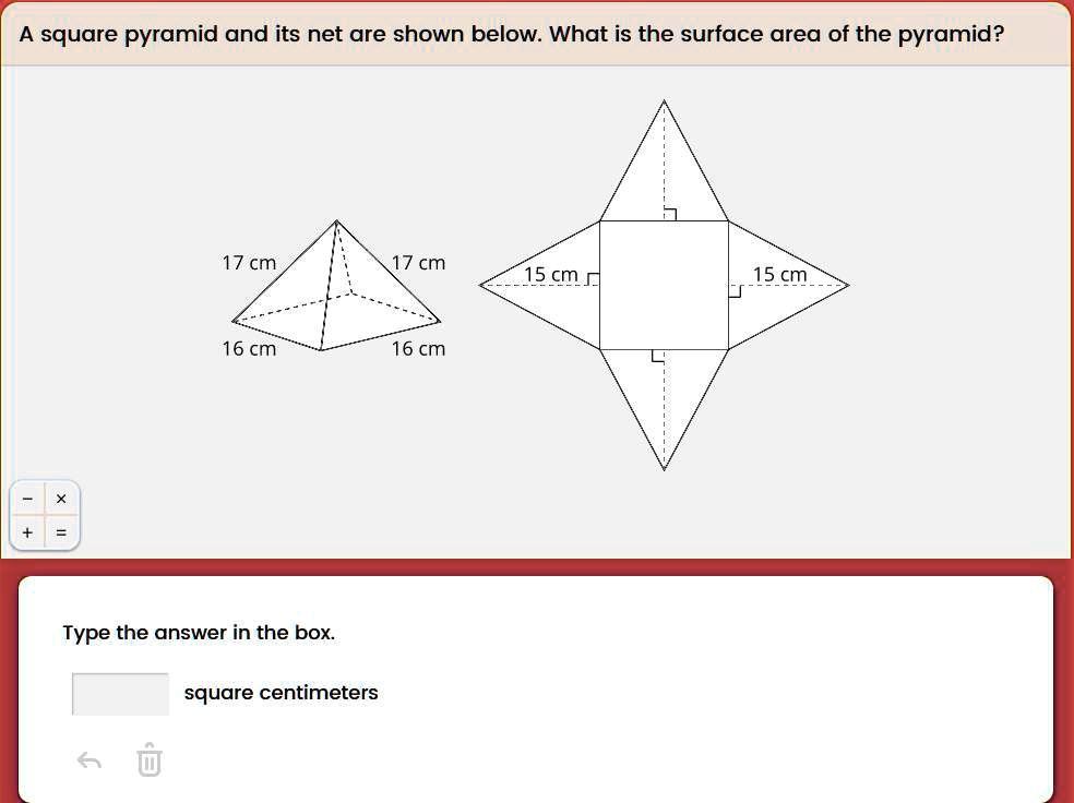 SOLVED: 'A square pyramid and its net are shown below. What is the ...