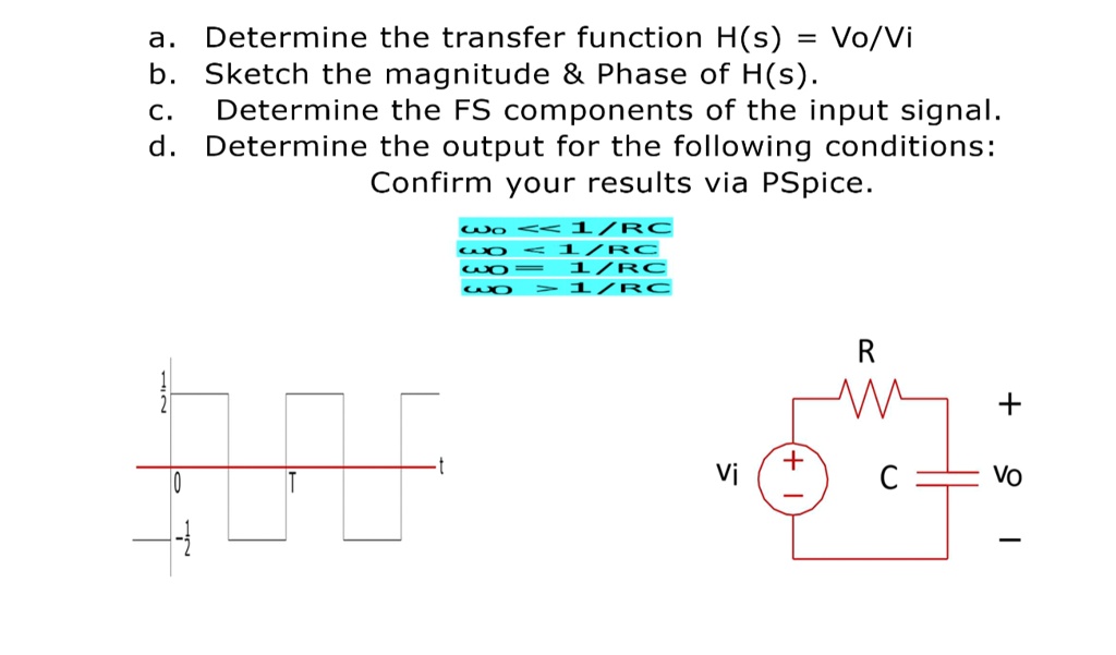 a. Determine the transfer function H(s) = Vo/Vi b. Sketch the magnitude Phase of H(s). c ...