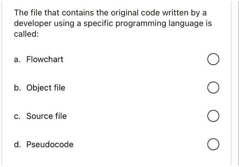 Solved The File That Contains The Original Code Written By A Developer Using A Specific 6292