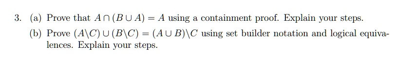 prove that an bua a using a containment proof explain your steps prove ...