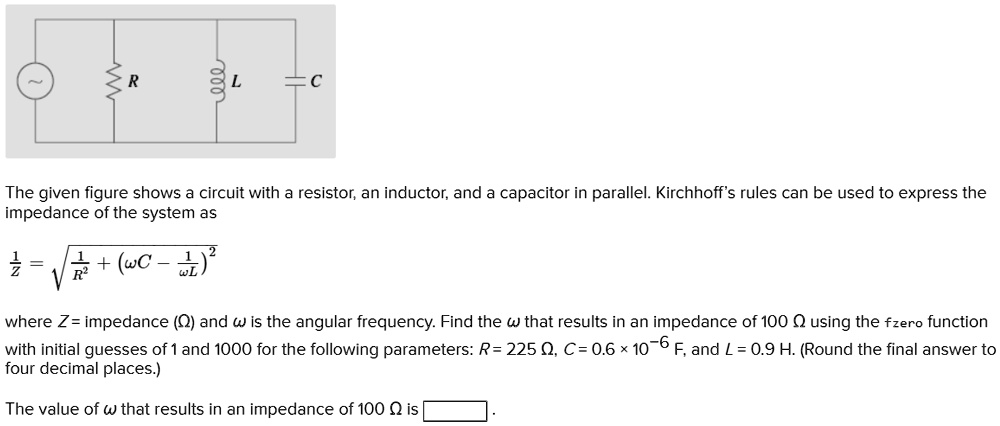Solved Numerical Methods Using Matlab The Given Figure Shows A Circuit