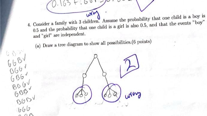 SOLVED: 4. Consider a family with 3 children. Assume the probability ...