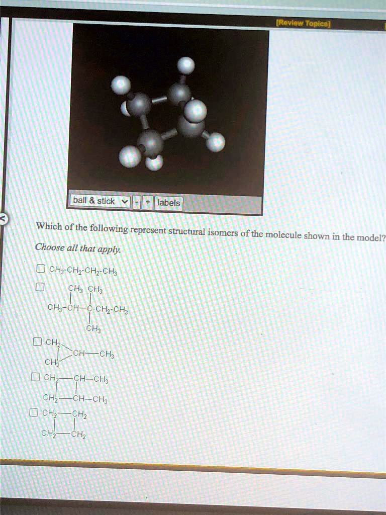 hopica ball stick labels which of the following represent structural ...