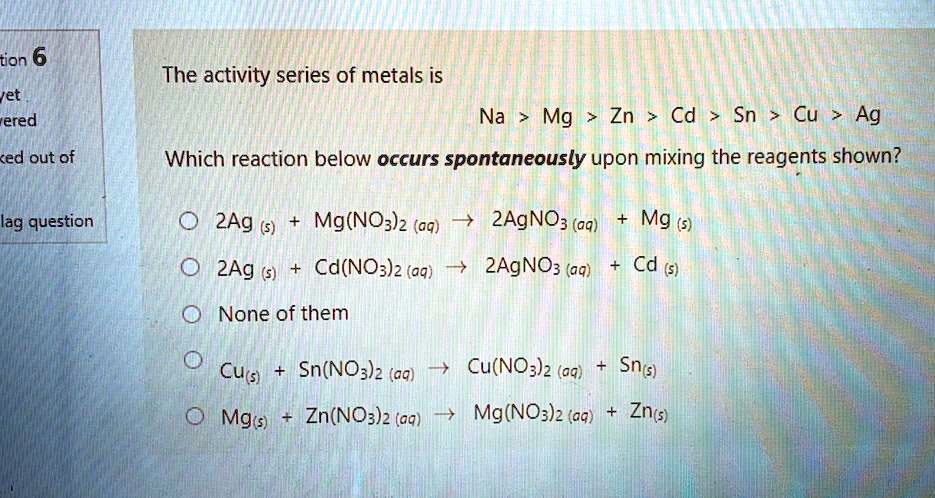 SOLVED: Title: Activity Series of Metals and Spontaneous Reactions The ...