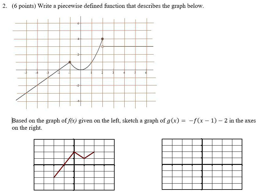 SOLVED:6 points) Write piecewise defined function that describes the graph below. Based on the ...