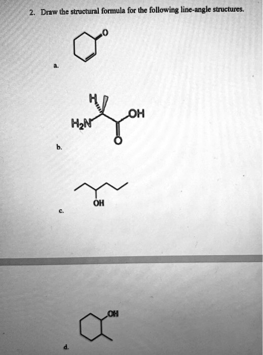 SOLVED: Draw the structural formula for the following line-angle ...