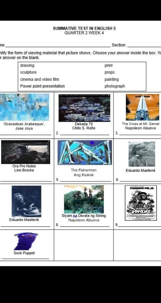 SOLVED: Identify the form of viewing material that the picture shows ...