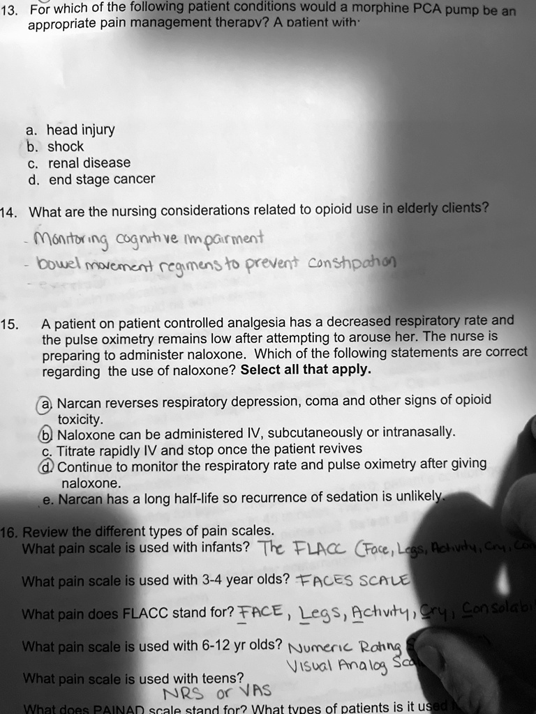 SOLVED: a. Pain Assessment in Advanced Dementia Scale b. Pain ...