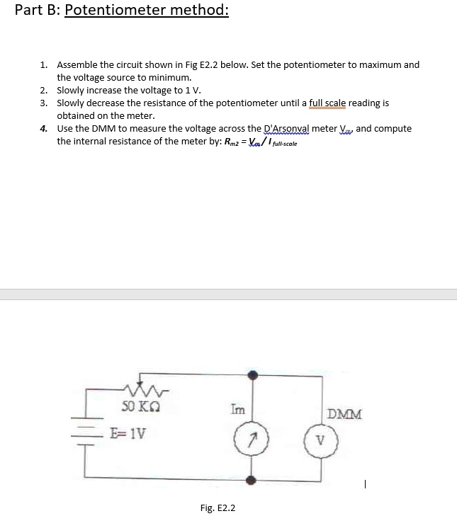 SOLVED: I need Multisim screenshots. Thank you. Part B: Potentiometer ...