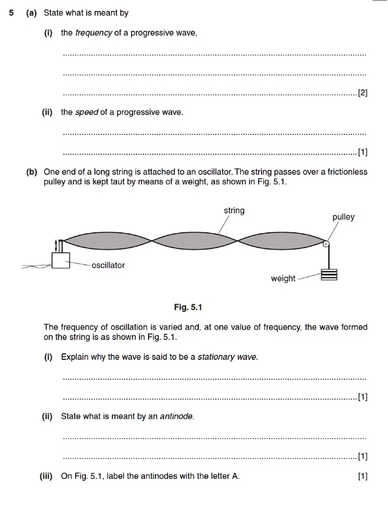 a state what is meant by the frequency of a progressive wave 2 ii the speed of a progressive ...