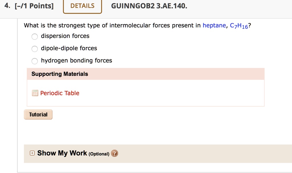 SOLVED: 4 [-/1 Points] DETAILS GUINNGOB2 3.AE.140 What is the strongest ...