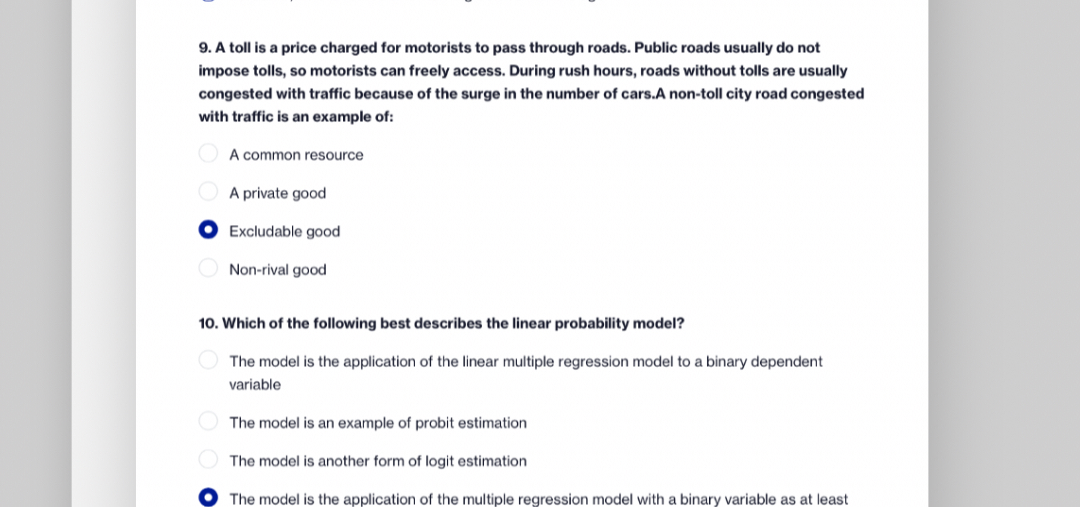 SOLVED: 9. A toll is a price charged for motorists to pass through ...