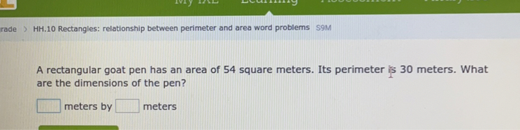 HH. 10 Rectangles: relationship between perimeter and area...